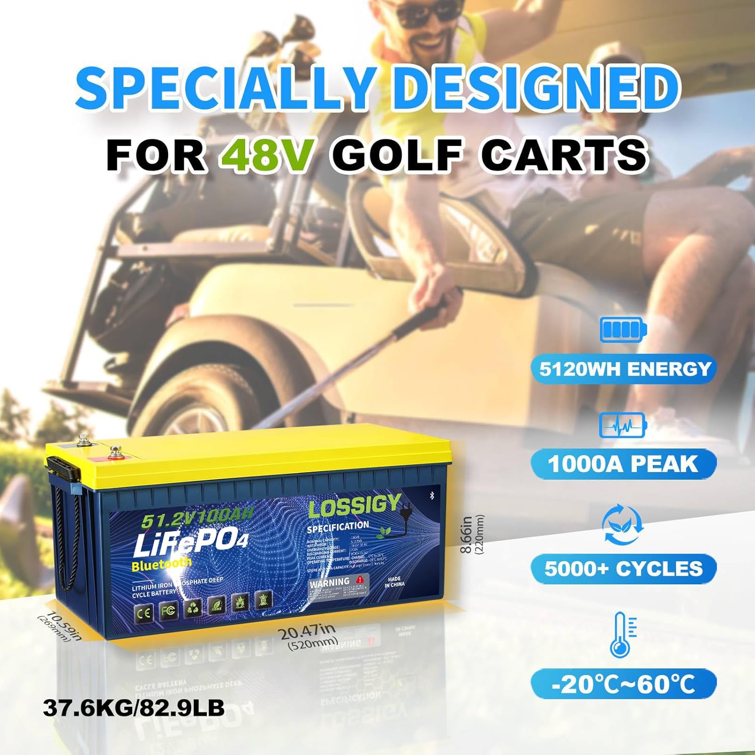 Install of Amazon LOSSIGY 48V Lithium Golf Cart Battery – Buy Batteries ...